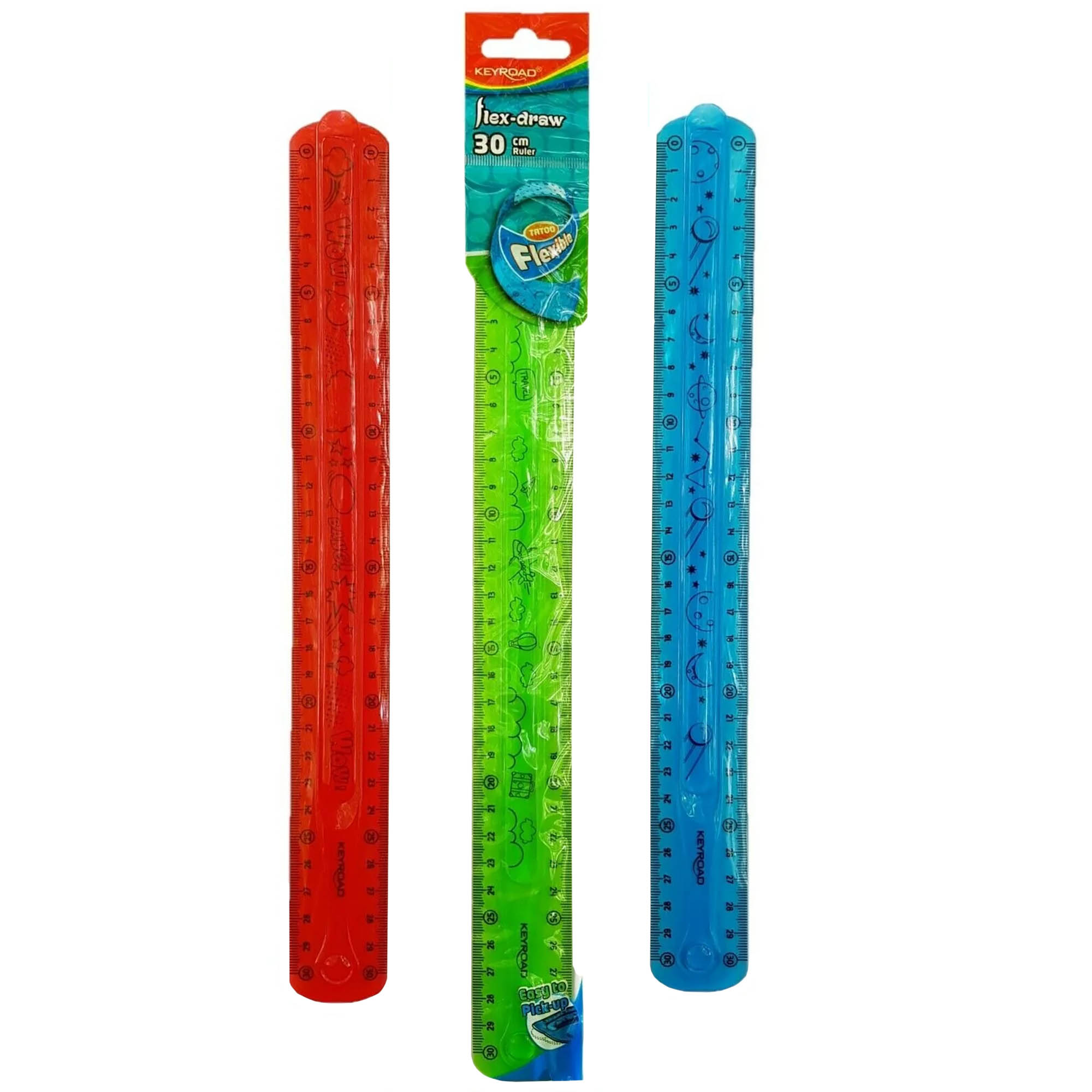 Rigla flexibila din plastic de 30 cm - Office Direct