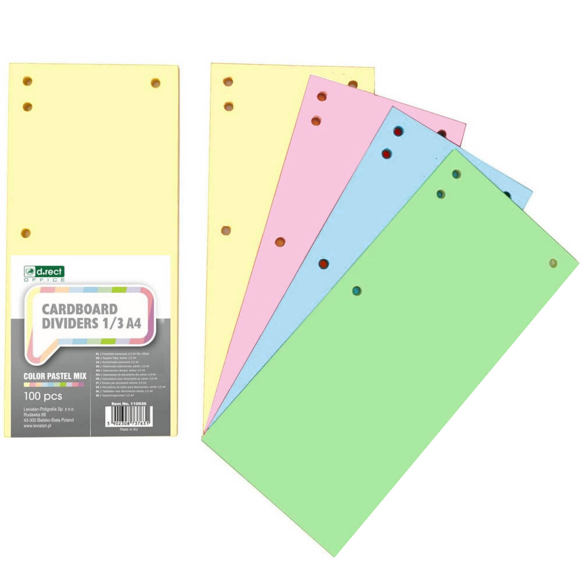 Despartitoare biblioraft D.RECT Mix, 100 file/set | Office Direct