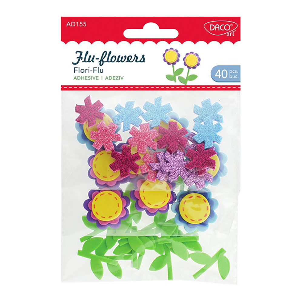 Accesorii craft din spuma autoadeziva, model flori, DACO AD155 | Office ...